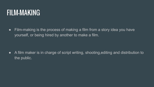 Movie making process ppt | PPTX | Video Production | Content Production