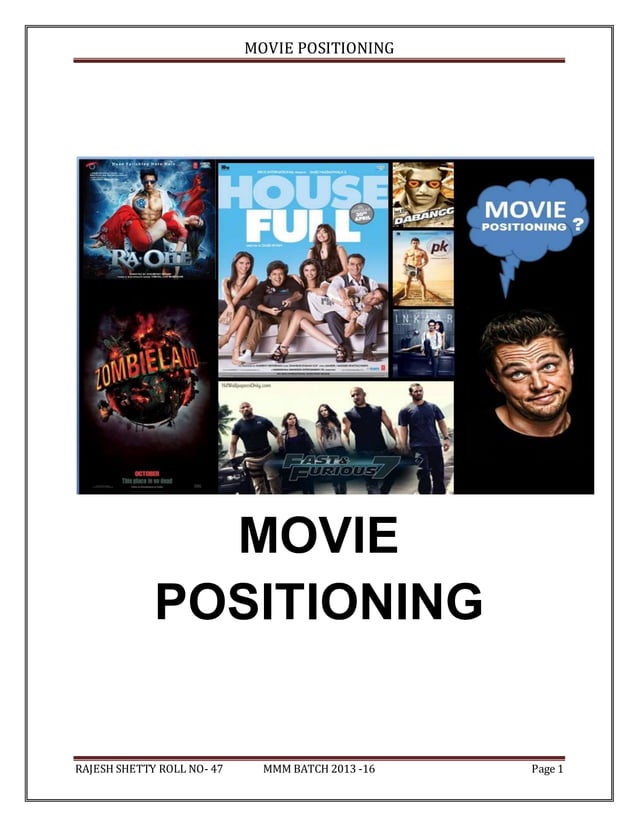 Movie positioning advt project (autosaved) | DOCX