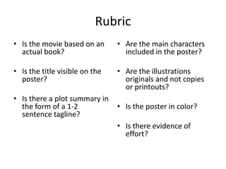 Movie poster assignment | PPT