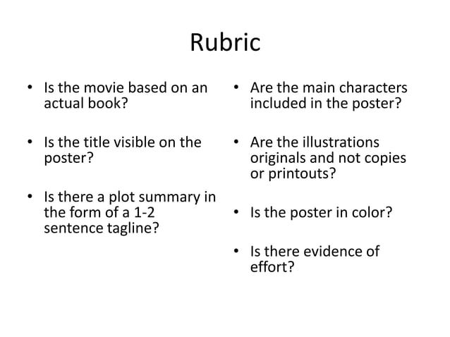 Movie poster assignment | PPT