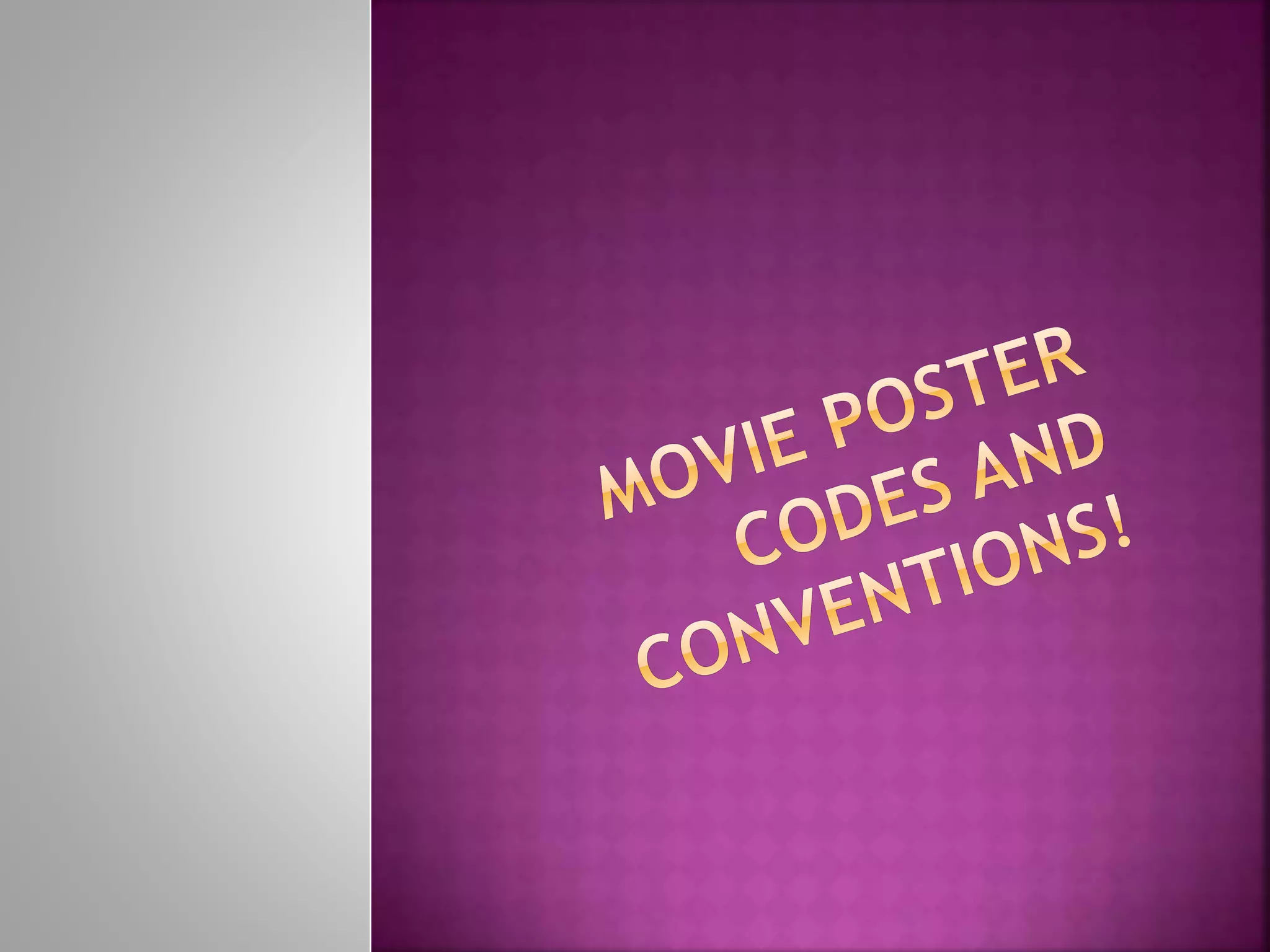 Movie poster codes and conventions! | PPTX