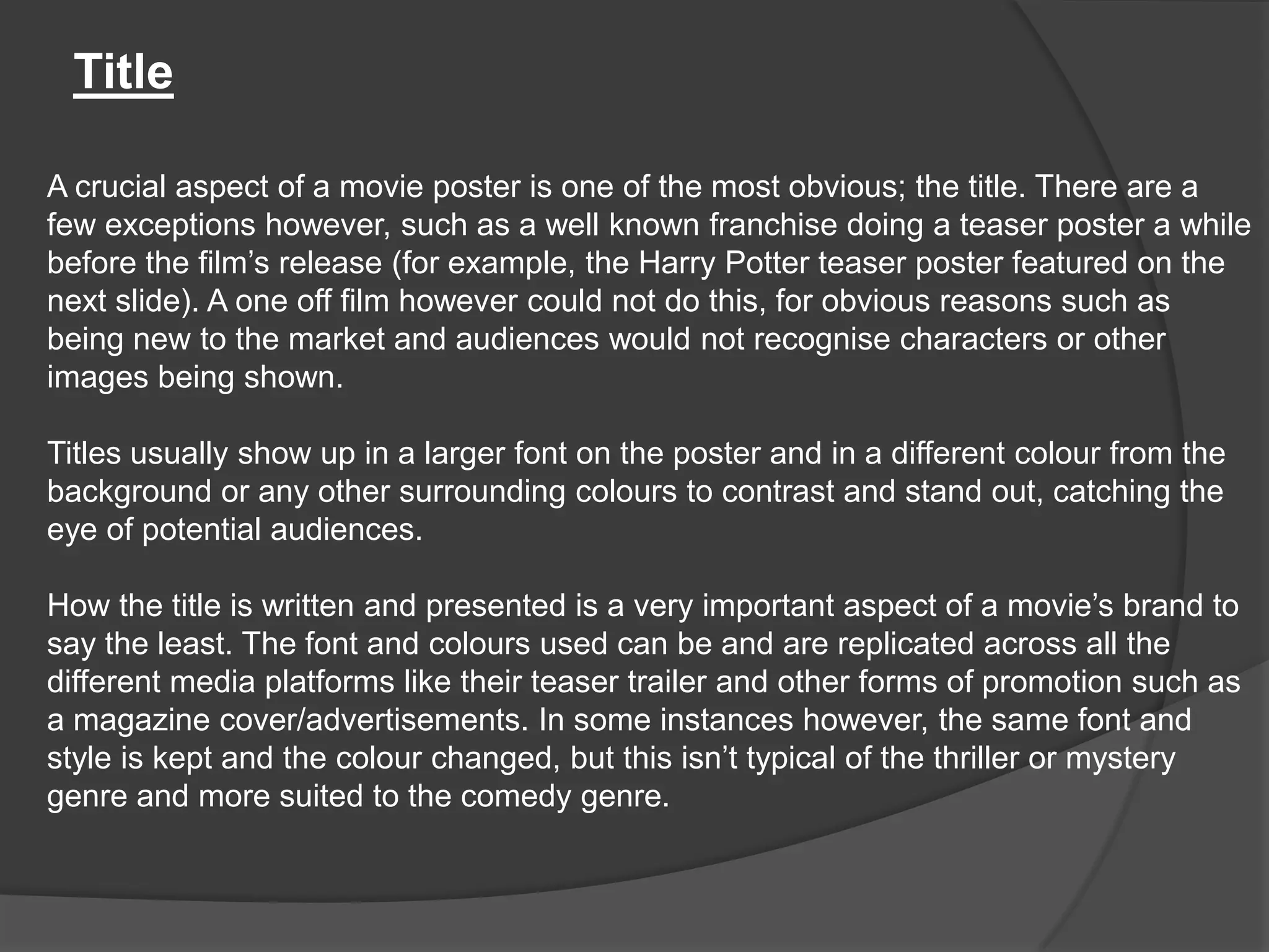 Movie Poster Codes and Conventions | PPTX