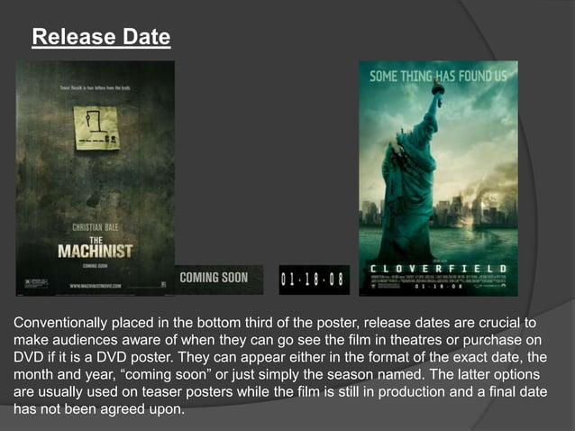 Movie Poster Codes and Conventions | PPT