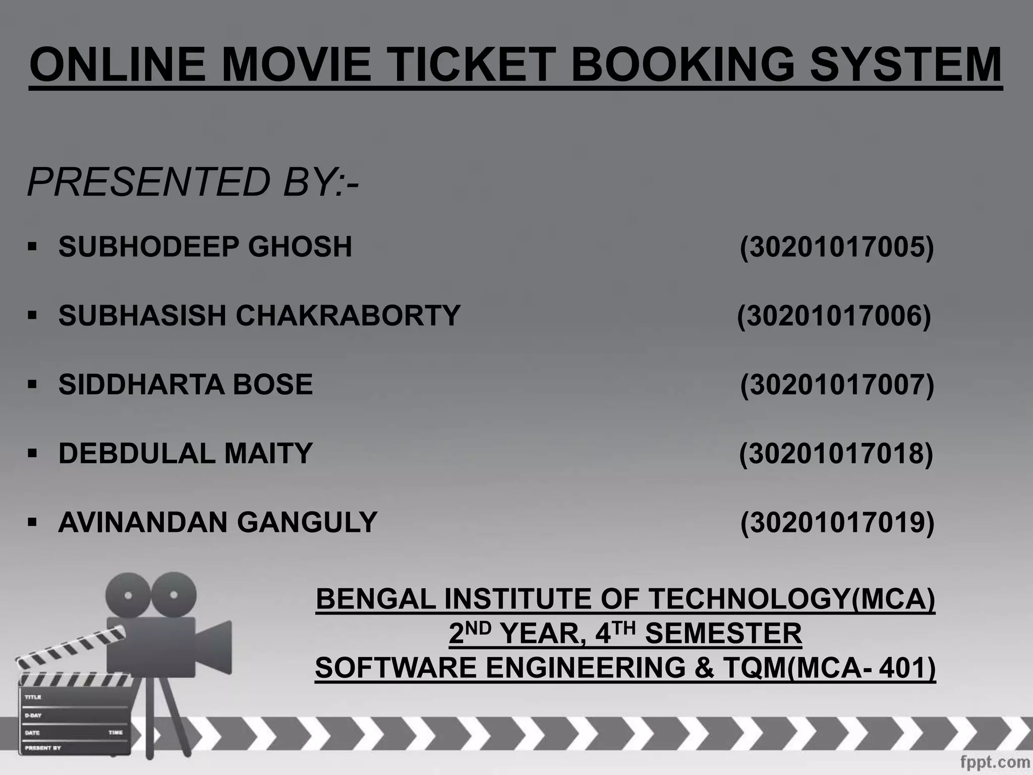 Movie Ticket Booking Website Project Presentation | PPTX