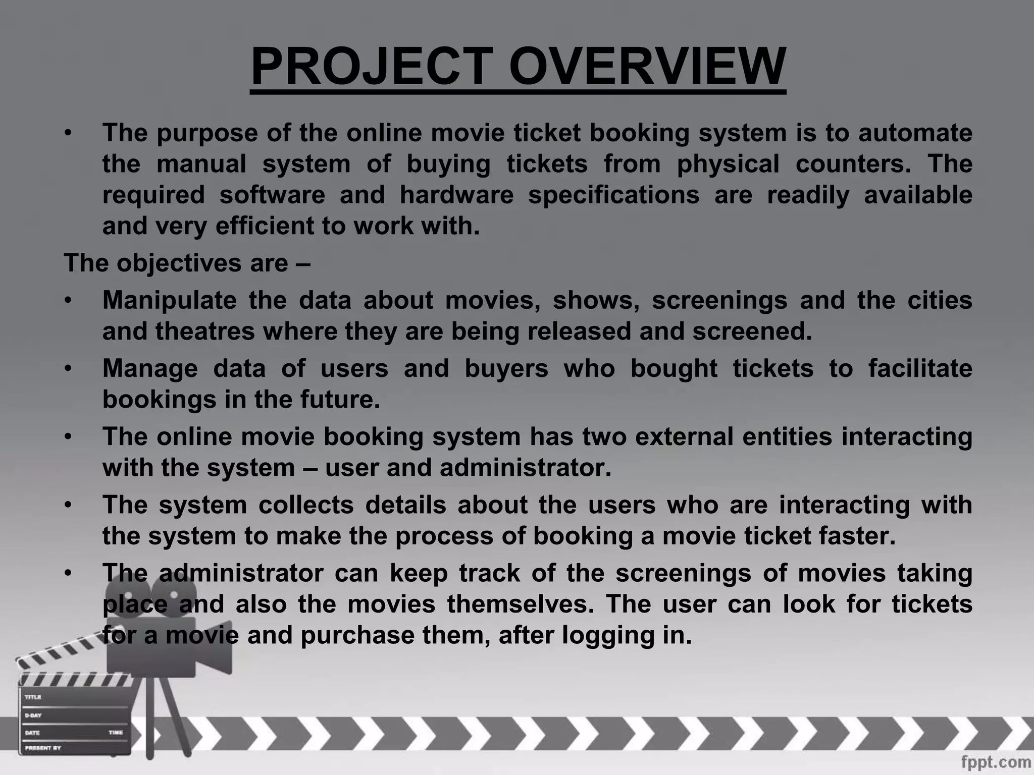 Movie Ticket Booking Website Project Presentation | PPTX