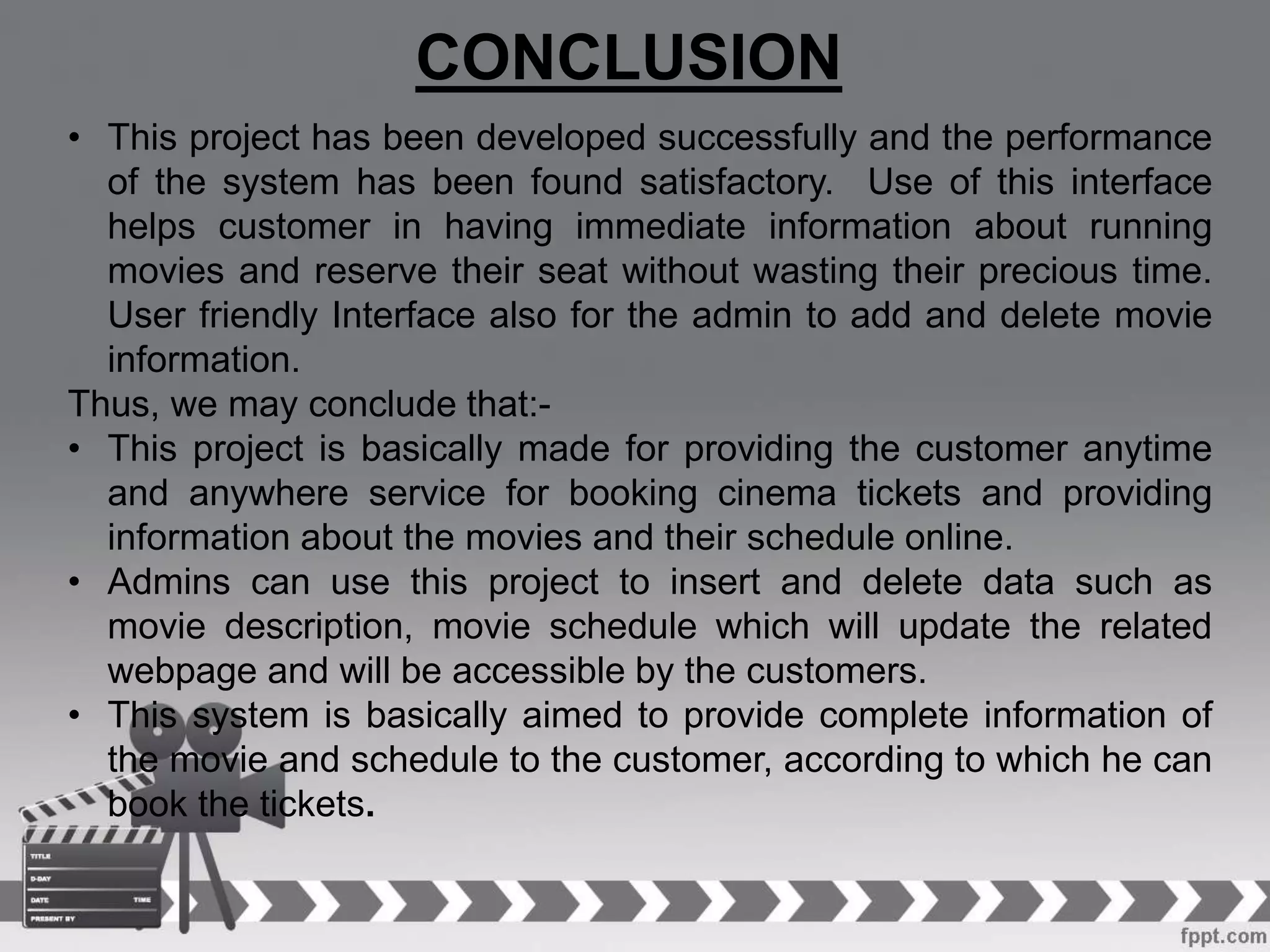 Movie Ticket Booking Website Project Presentation | PPTX