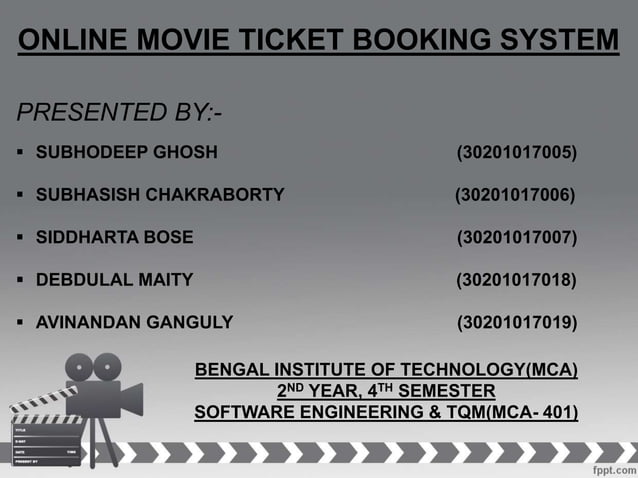 Movie Ticket Booking Website Project Presentation | PPTX