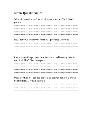 Movie questionnaire post editting | PDF