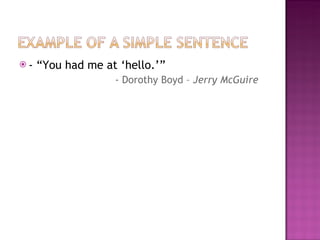 Movie quote types of sentences | PPT