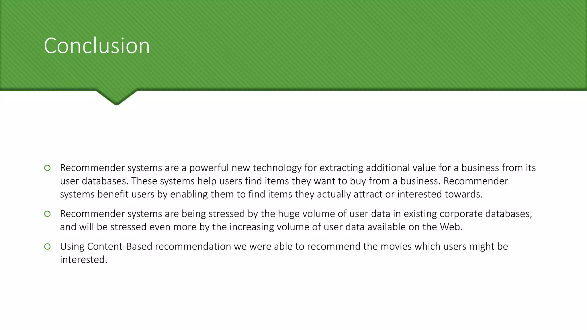 Movie recommendation Engine using Artificial Intelligence | PPT