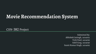 Movie recommendation project | PDF