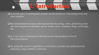 Movie Recommender System Using Artificial Intelligence | PPTX