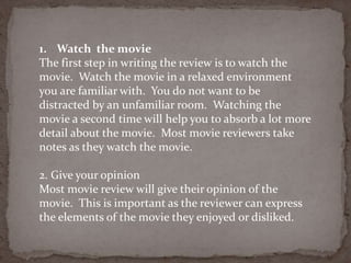 How to Write a Movie Review | PPTX