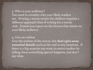 How to Write a Movie Review | PPTX