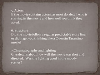 How to Write a Movie Review | PPTX
