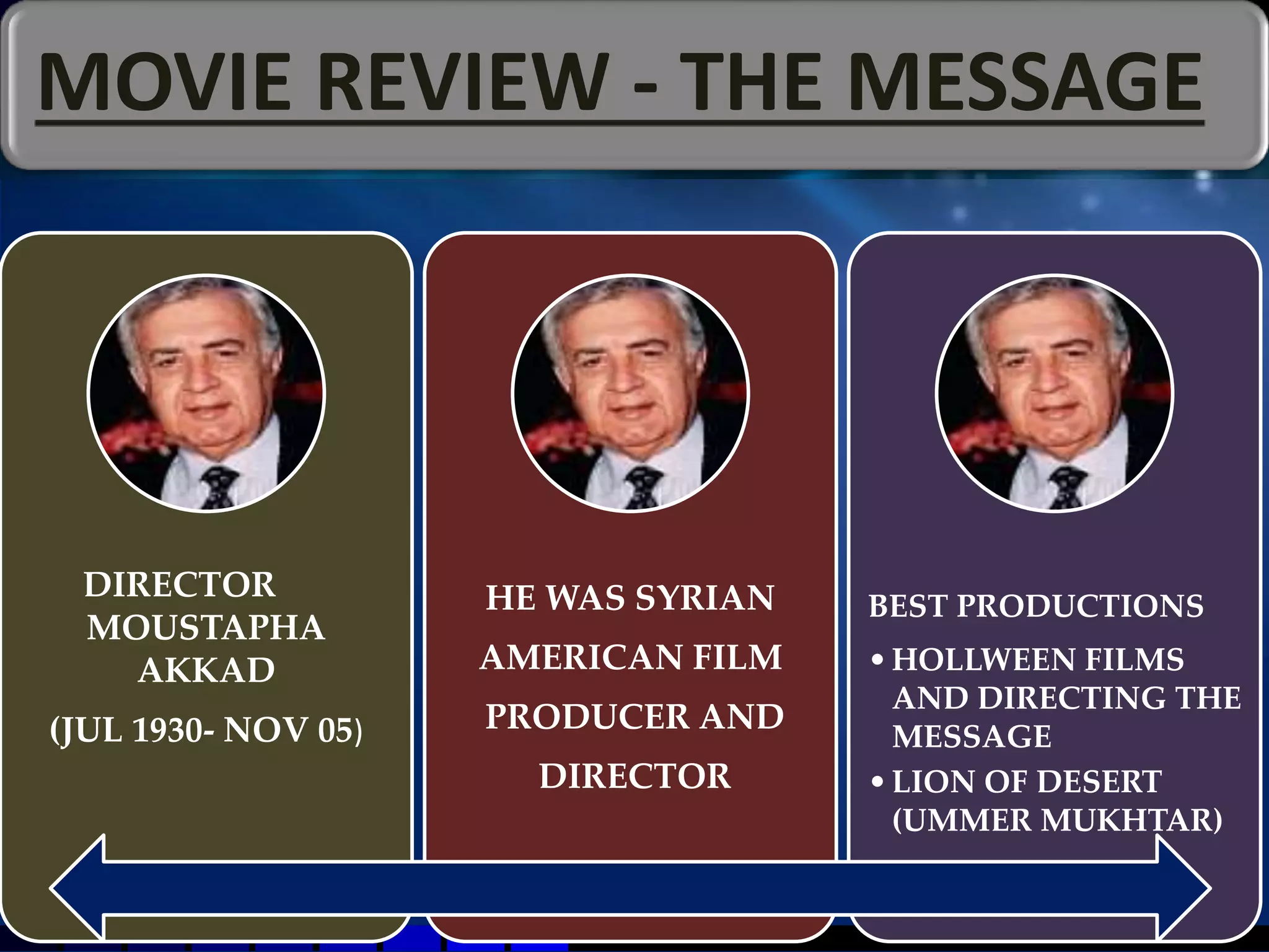 Movie review the message 97 by asif ghazi | PPT
