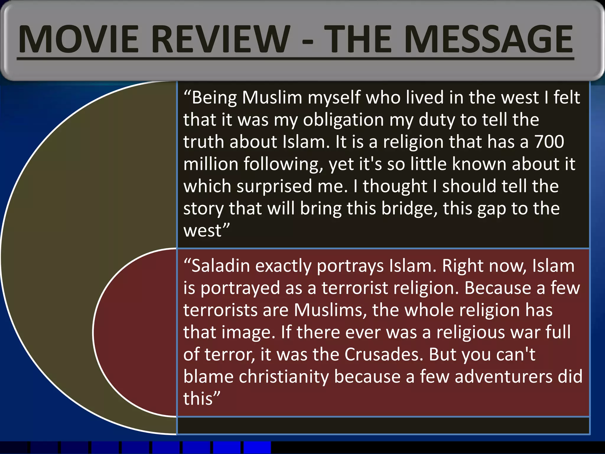 Movie review the message 97 by asif ghazi | PPT | Free Download