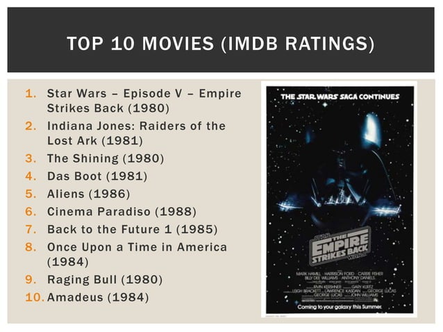 Movies during the 1980’s | PPTX