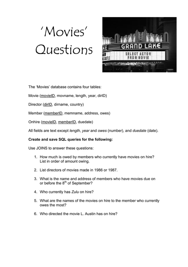 Movies questions | PDF