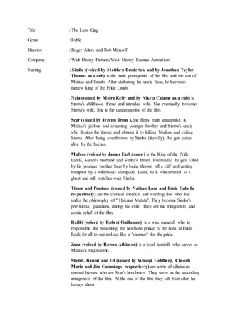 Movie's review | DOCX | Music | Entertainment