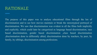 Movies review in the light of discrimination | PPTX