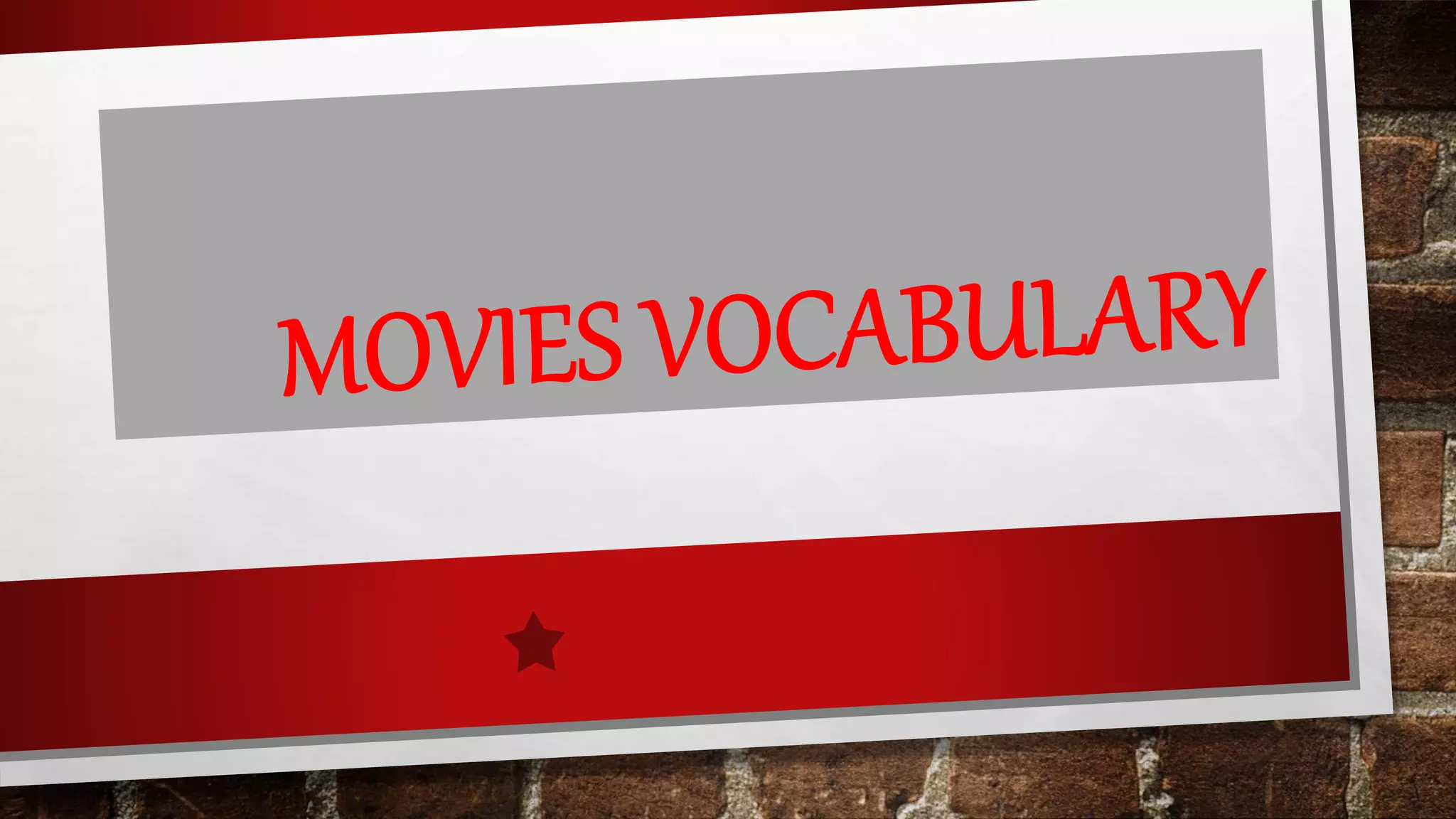 Movies vocabulary | PPTX