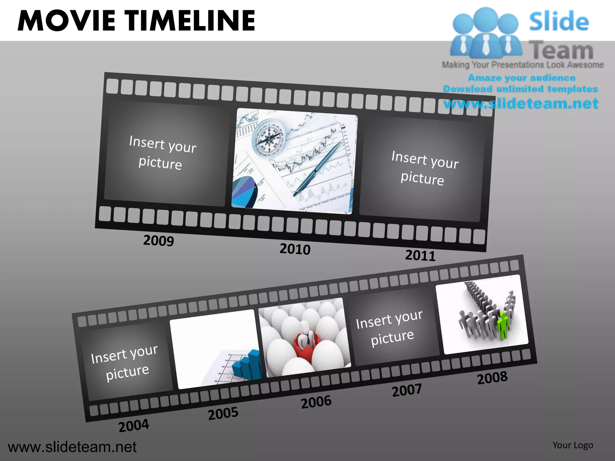 Movie timeline powerpoint presentation slides. | PPT