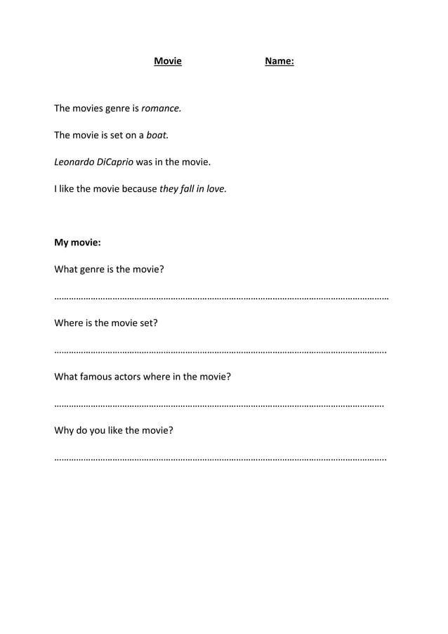 Movie worksheet. | PDF