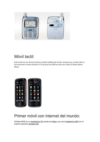 Moviles evolución, Proyecto integrado | DOCX