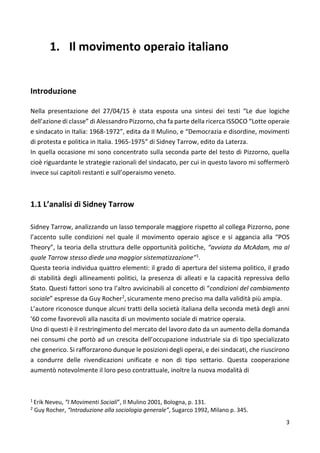 Movimenti operai sociologia mutamento | PDF