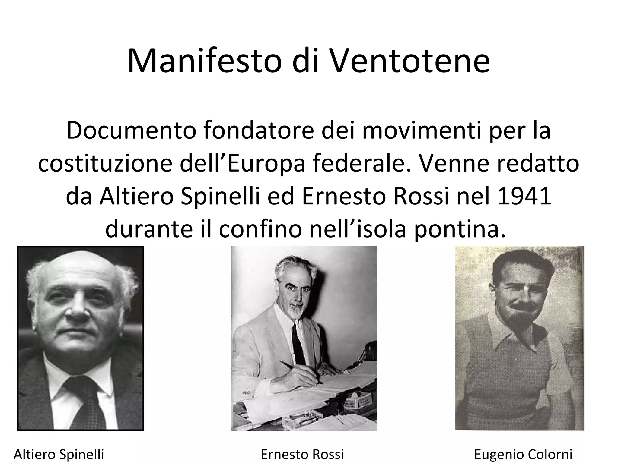 Movimento federalista europeo | PPT