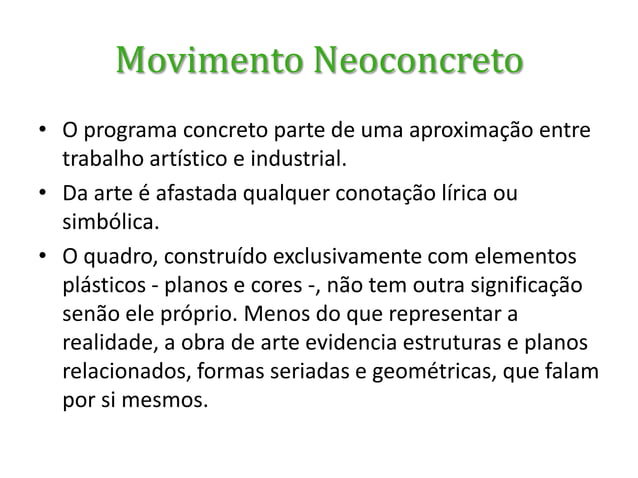 Movimento neoconcreto | PPT