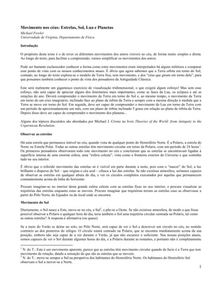 Movimento nos céus: Estrelas, Sol, Lua e Planetas | PDF