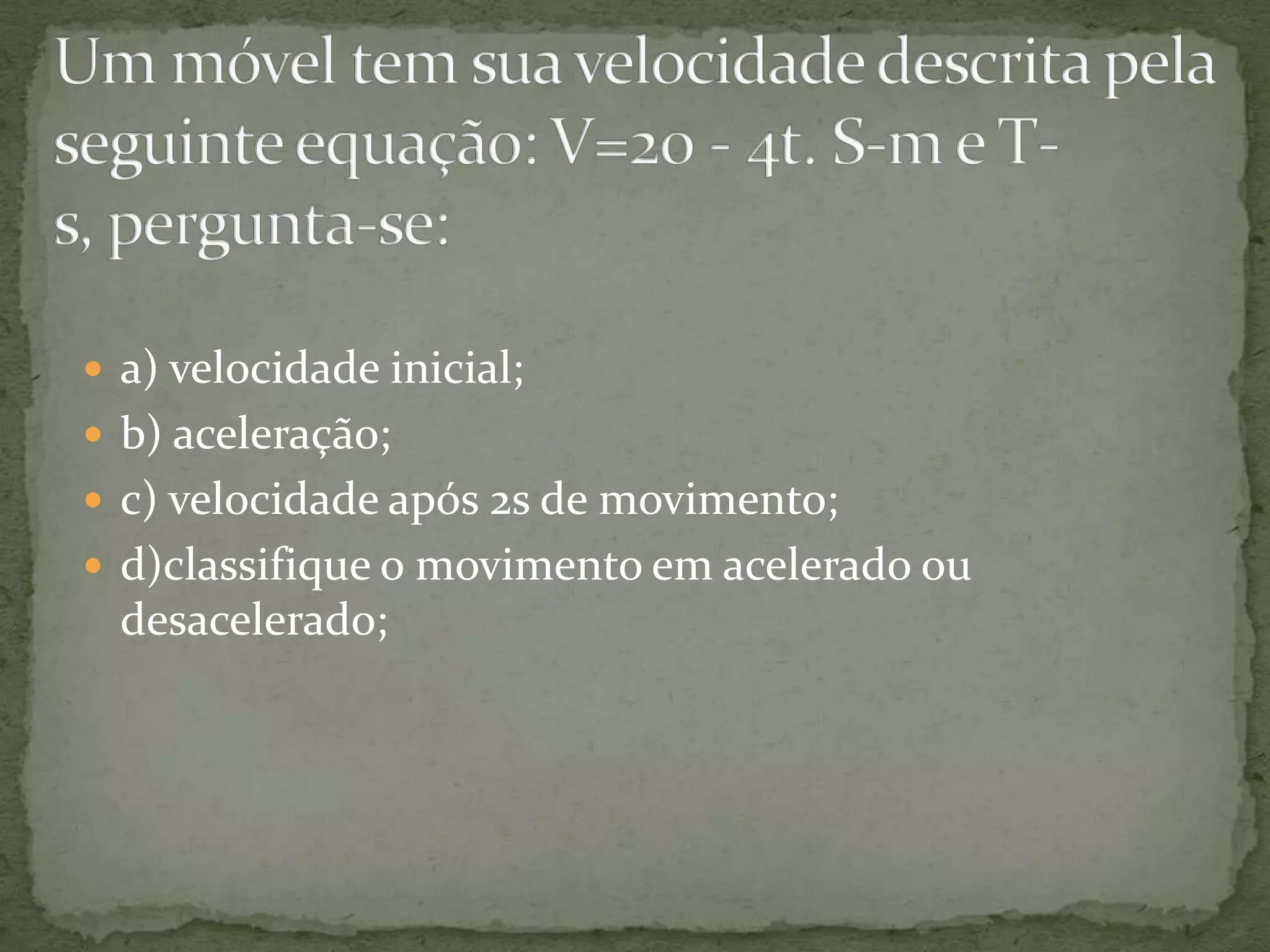 Movimento uniforme, uniformemente variado e | PPTX