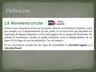 Movimiento circular (Velocidad Angular - Velocidad Lineal o tangencial) | PPTX