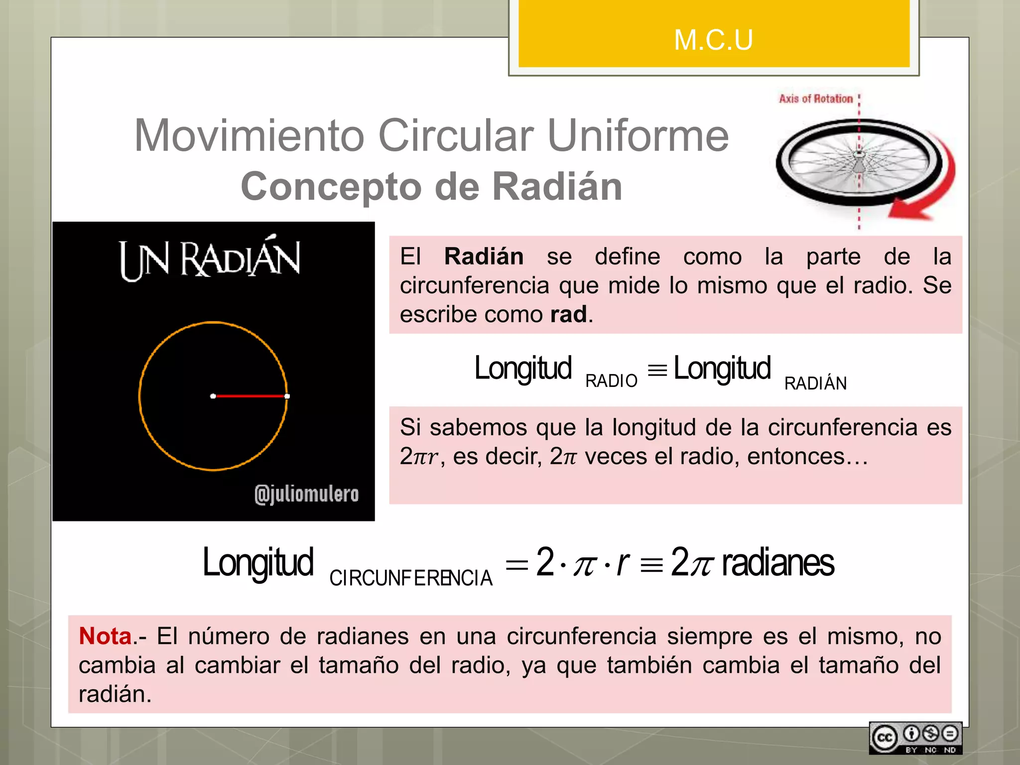Movimiento Circular Uniforme (Radián) | PPTX