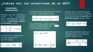 MOVIMIENTO CIRCULAR presentacion de mecanica | PPTX
