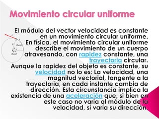 Movimiento circular uniforme | PPTX | Physics | Science