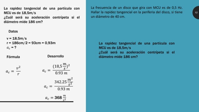 Movimiento circular uniforme | PPTX | Physics | Science