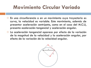 Movimiento circular variado | PPT