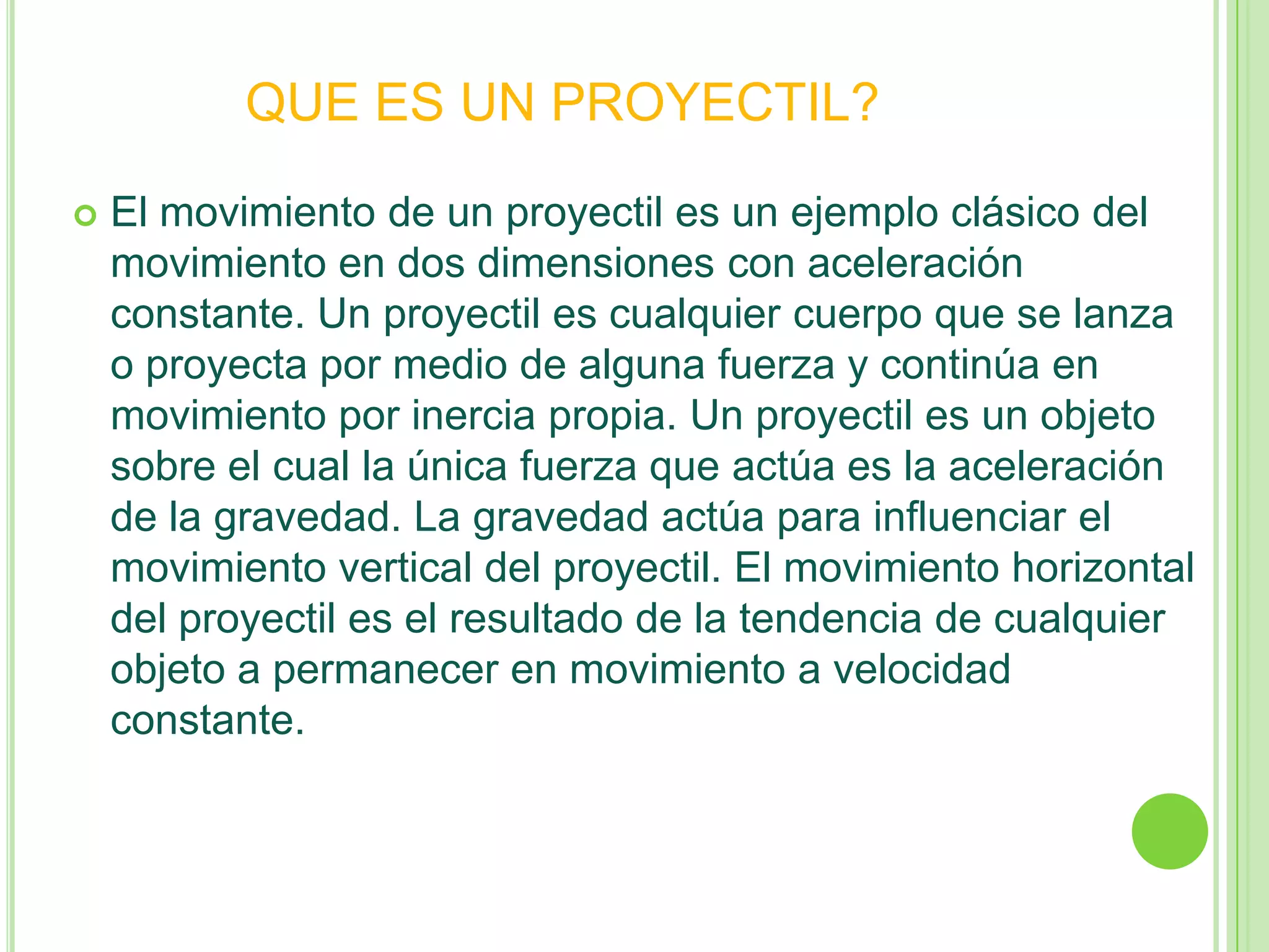 Movimiento de proyectiles | PPTX