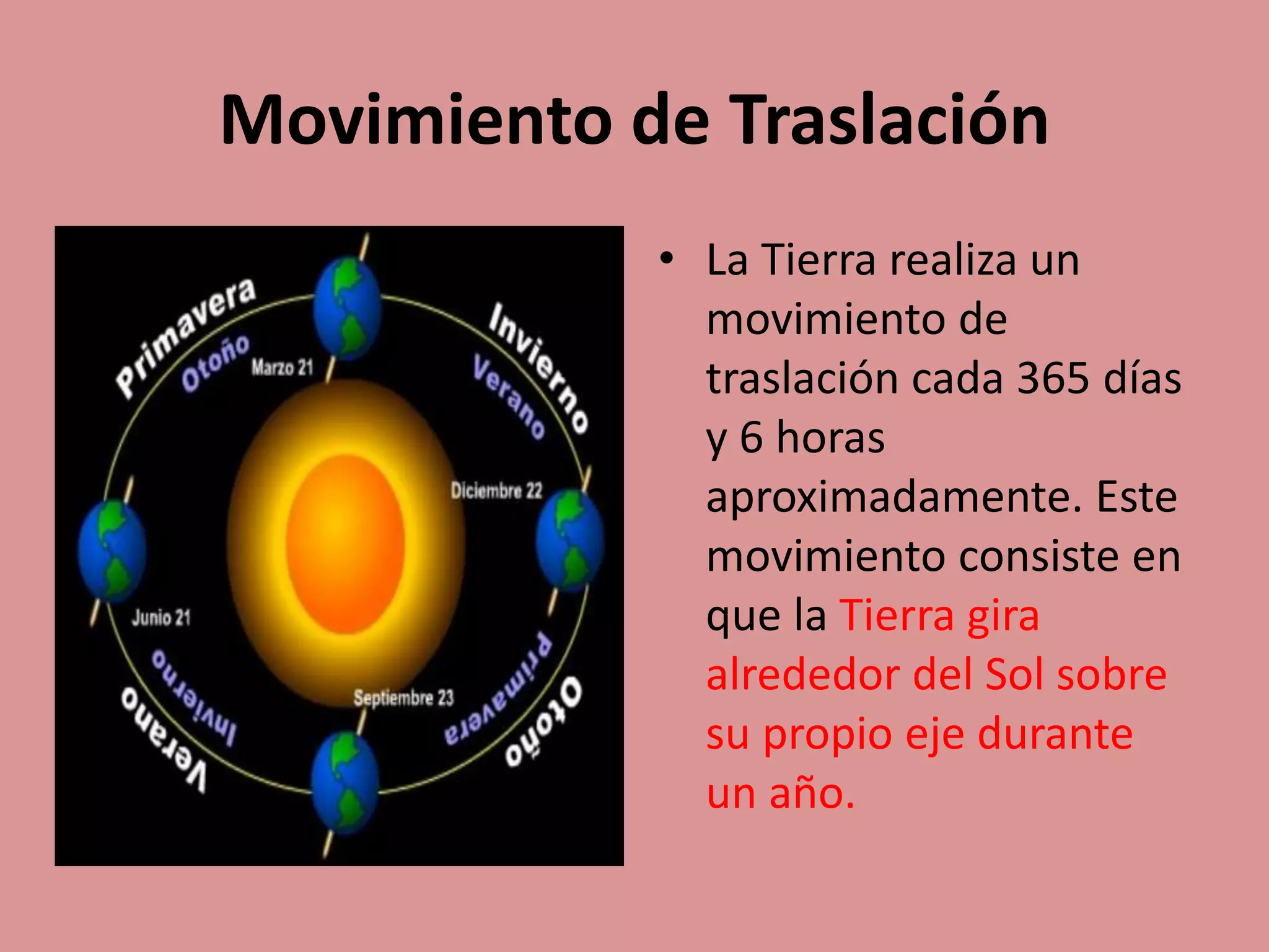 Movimiento de rotación y traslación de la tierra | PPTX