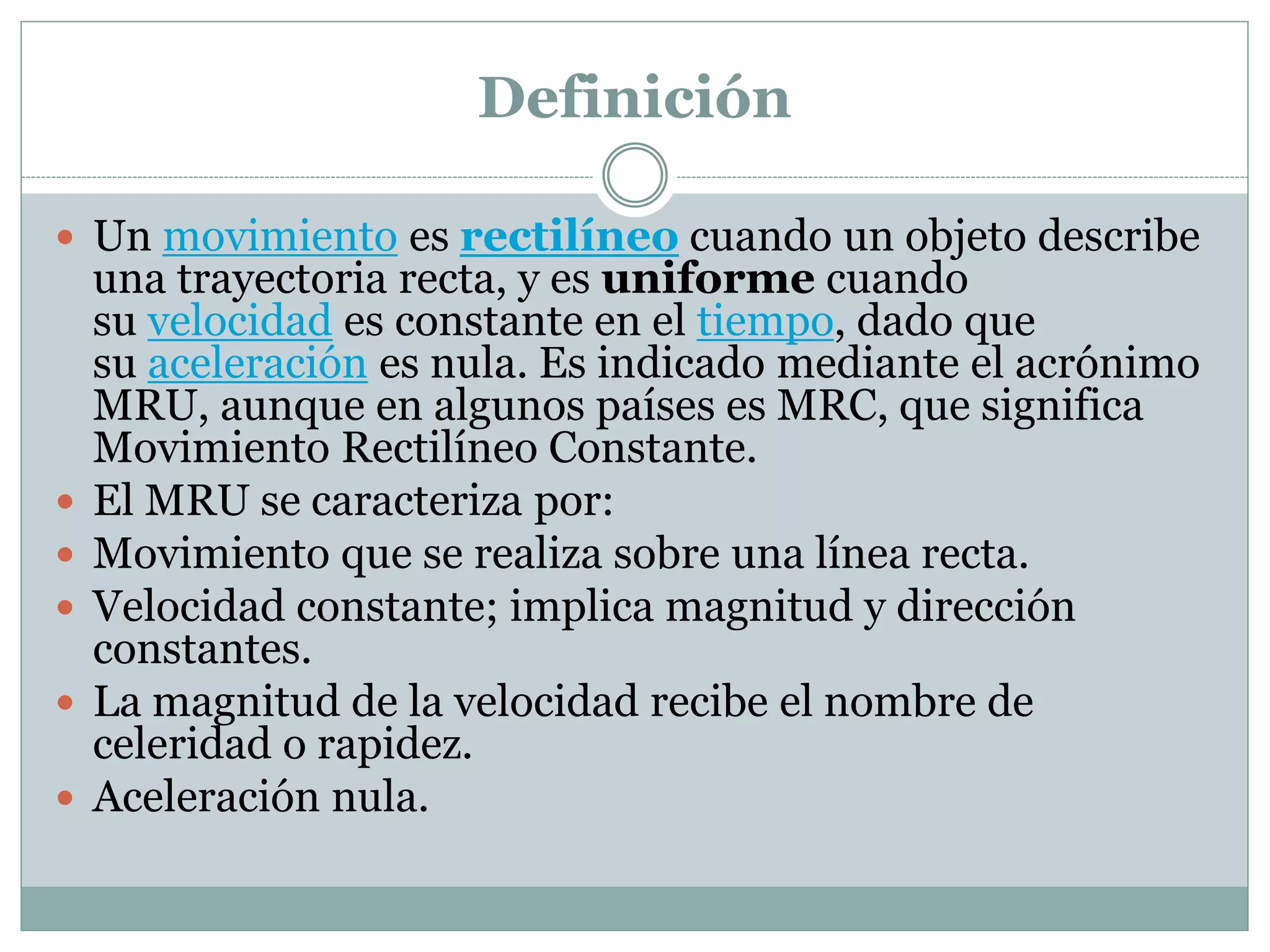 Movimiento rectilineo uniforme | PPTX