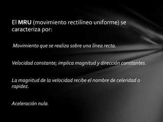Movimiento rectilíneo uniforme | PPT