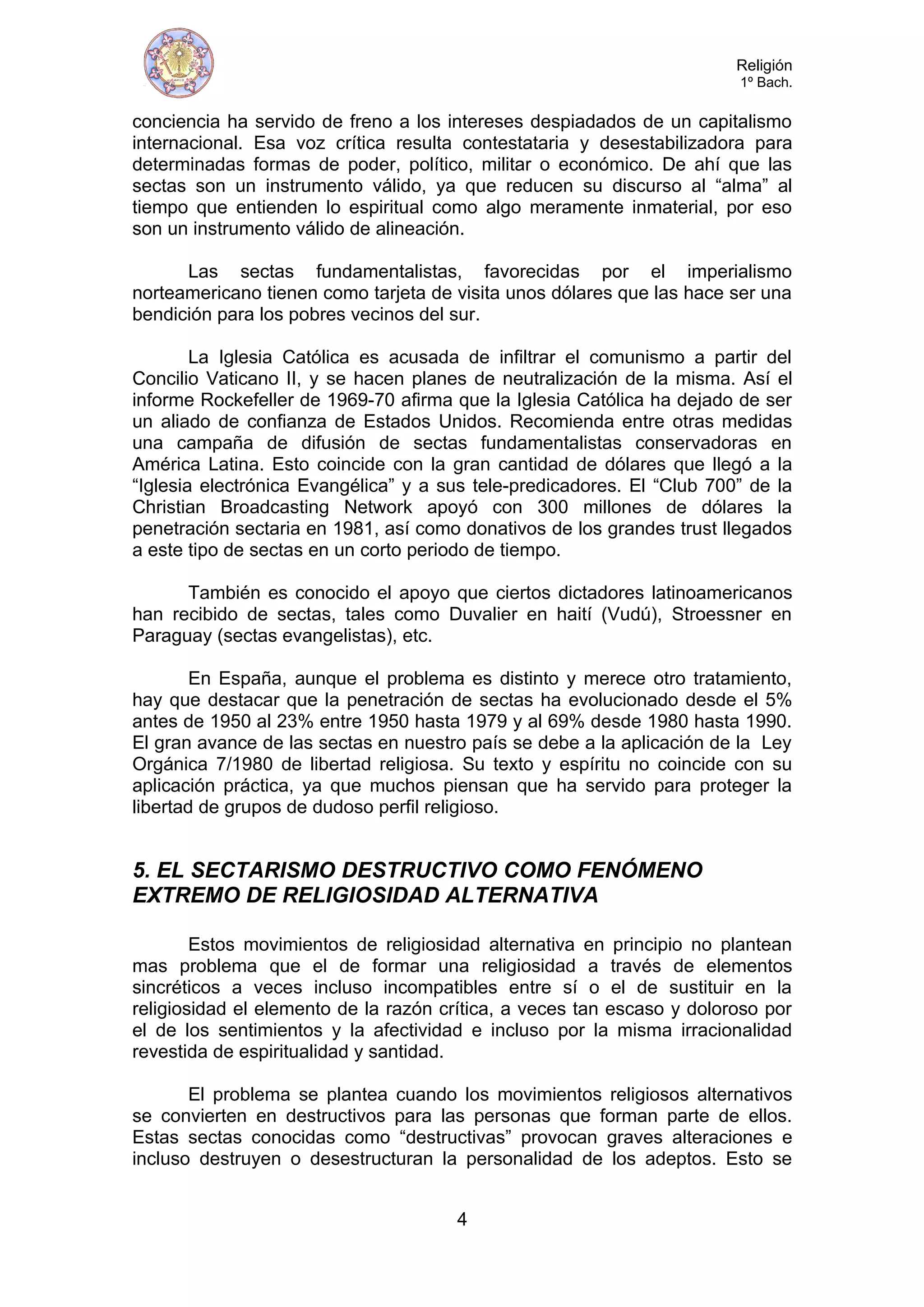 Movimientos Religiosos Alternativos | DOC