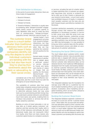 Moving Beyond Social CRM with the Customer Brand Score | PDF