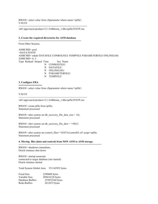 Moving 12c database from NON-ASM to ASM | DOCX