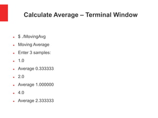Moving Average Filter in C | PPTX
