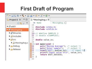 Moving Average Filter in C | PPTX
