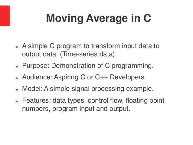 Moving Average Filter in C